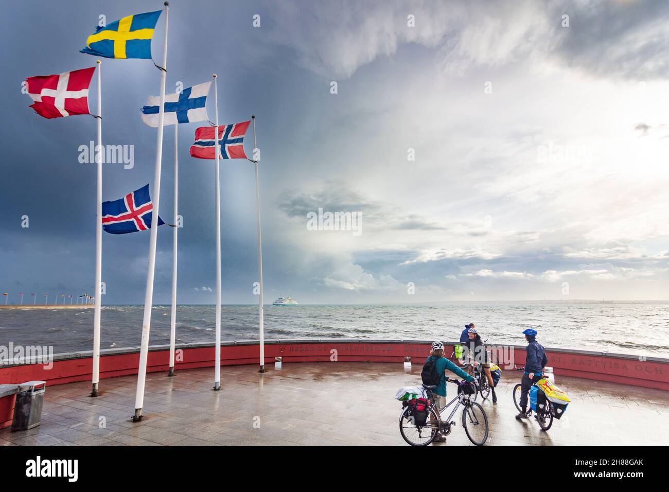 Helsingborg: flags of the nordic countries Iceland, Norway, Sweden ...