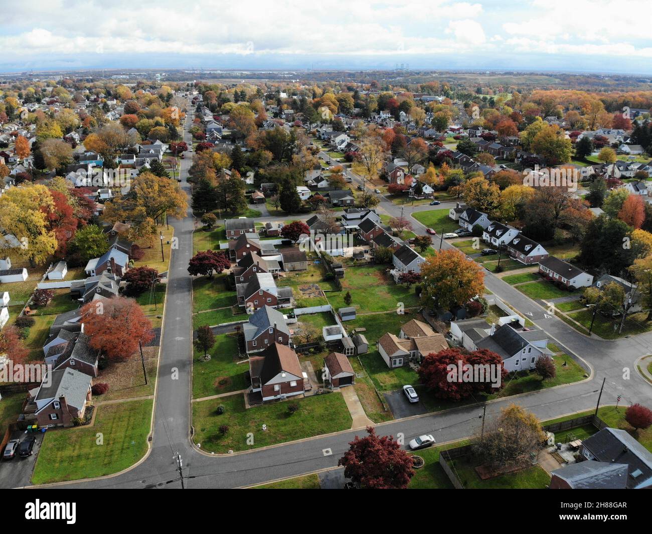 Newport, Delaware, U.S - November 11, 2021 - The aerial view of the ...