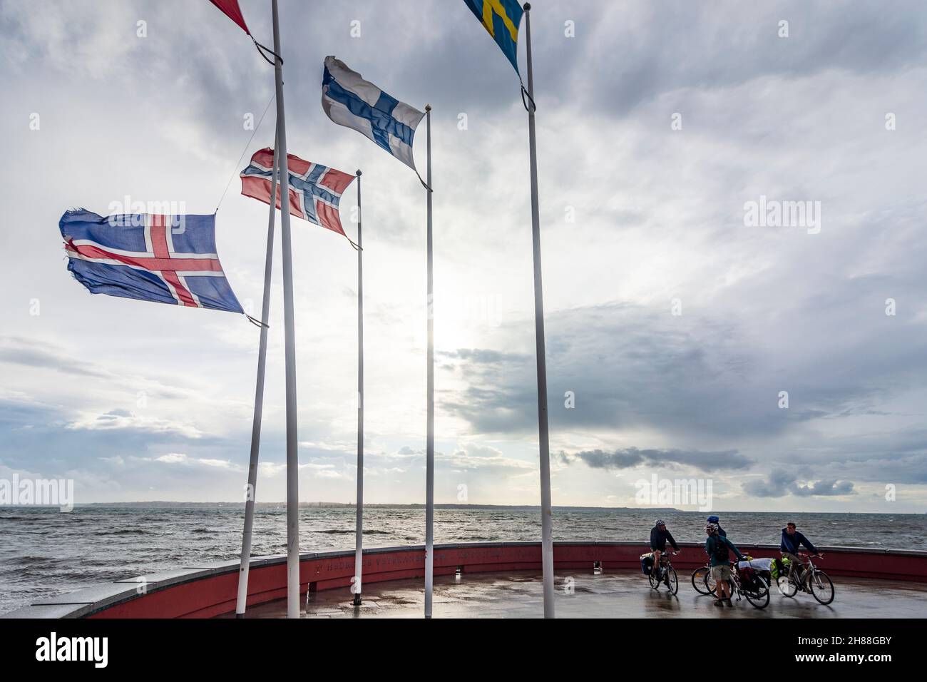 Helsingborg: flags of the nordic countries Iceland, Norway, Sweden ...