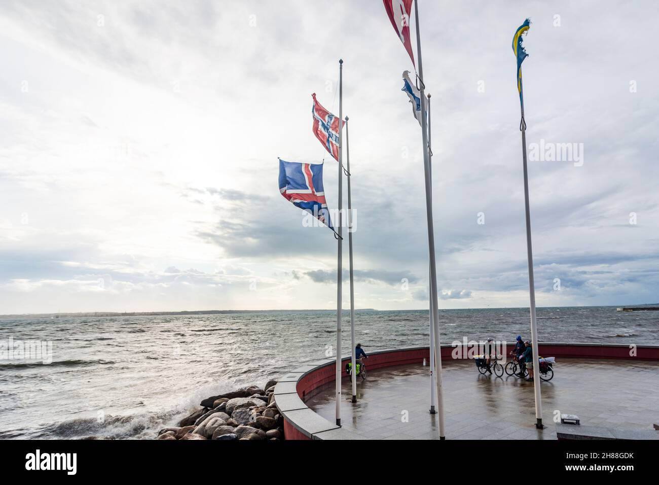 Helsingborg: flags of the nordic countries Iceland, Norway, Sweden ...
