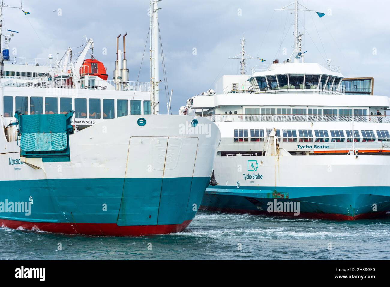Helsingborg: Helsingborg harbor, ferries to Helsingör, strait Öresund ...