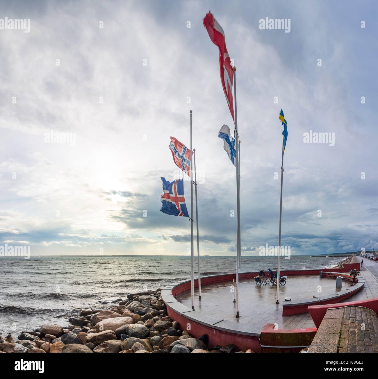 Helsingborg: flags of the nordic countries Iceland, Norway, Sweden ...