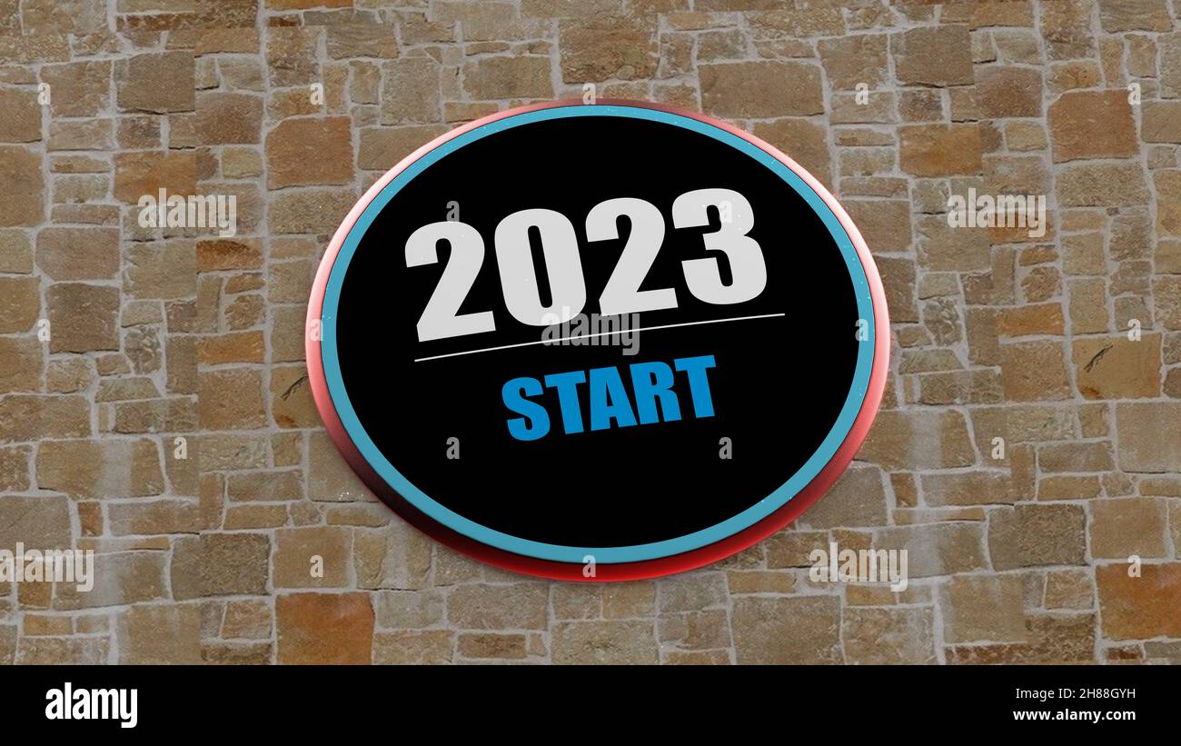 3d rendering of 2023 year start BTN Stock Photo - Alamy