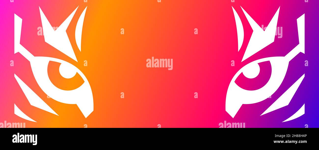 Wide poster with tiger eyes. Sticker with big cat. Print for T-shirt ...