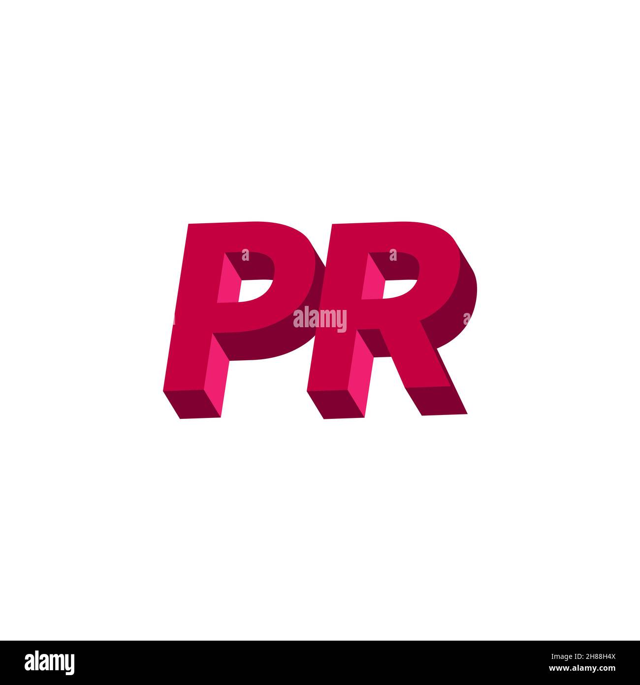 PR logo. Public Relations 3D icon. Minimal abstract vector business ...