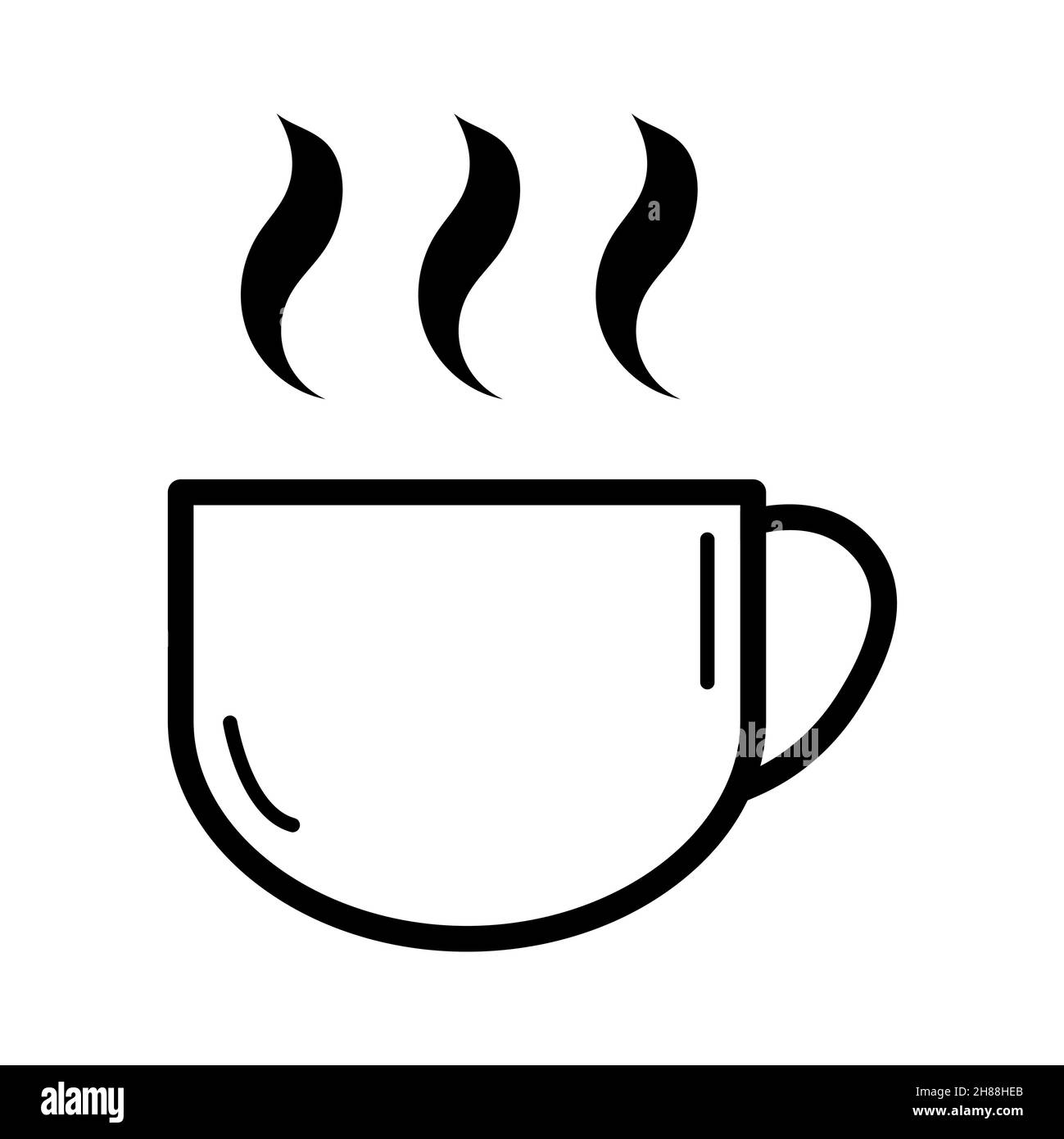 Coffee icon, breakfast drink cafe, cappuccino, hot simple isolated ...