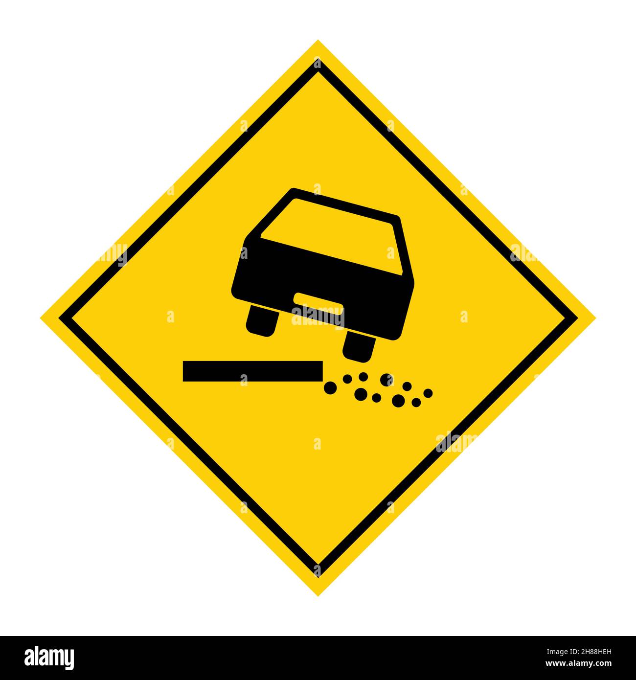 Road danger car icon, traffic street caution sign, roadsign vector ...