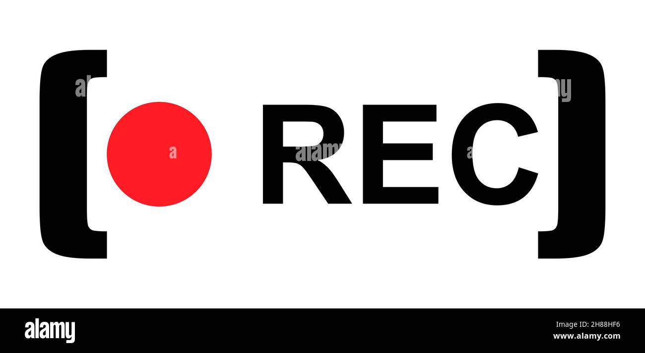 Recording sign button, red app panel, rec, vector symbol isolated on ...