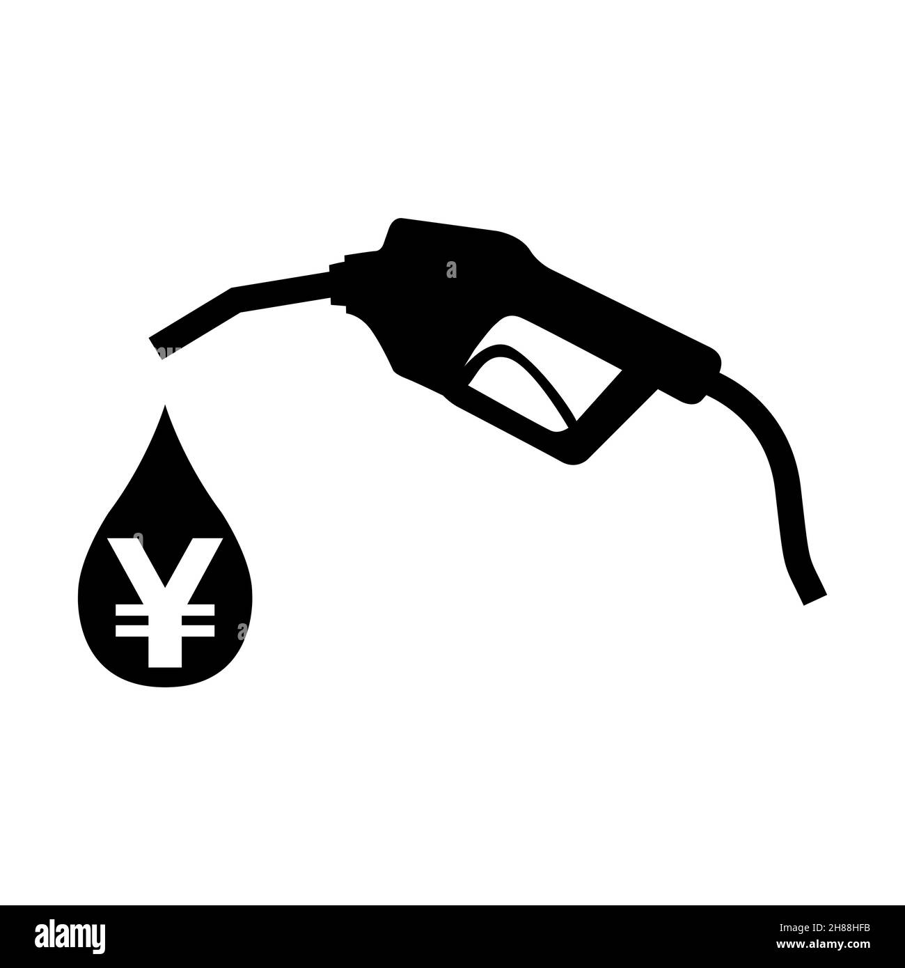 Gas station icon, nozzle isolated logo vector, pump gasoline design ...