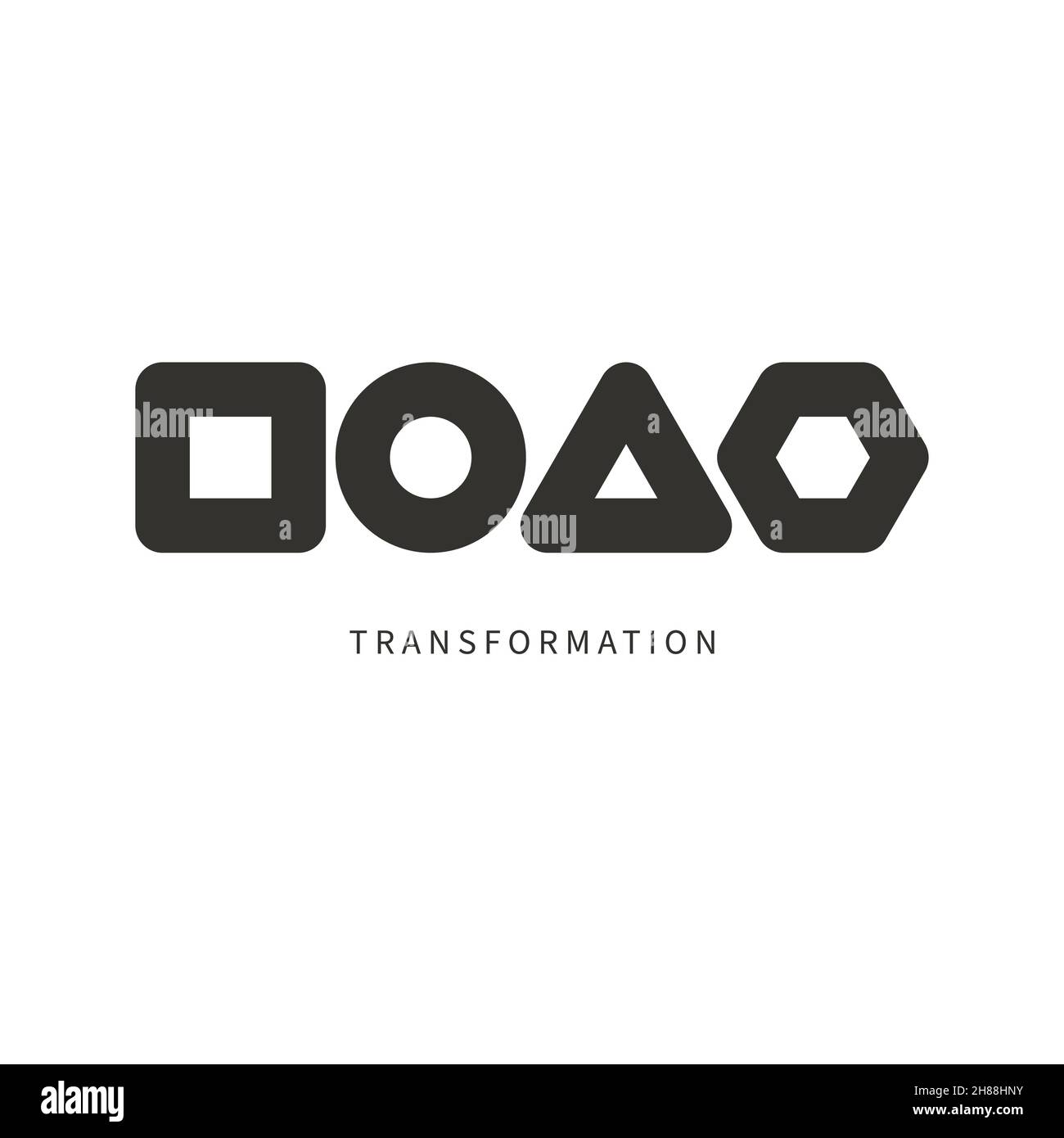 Transformation symbol. Geometric abstract shapes. Simple business logo ...