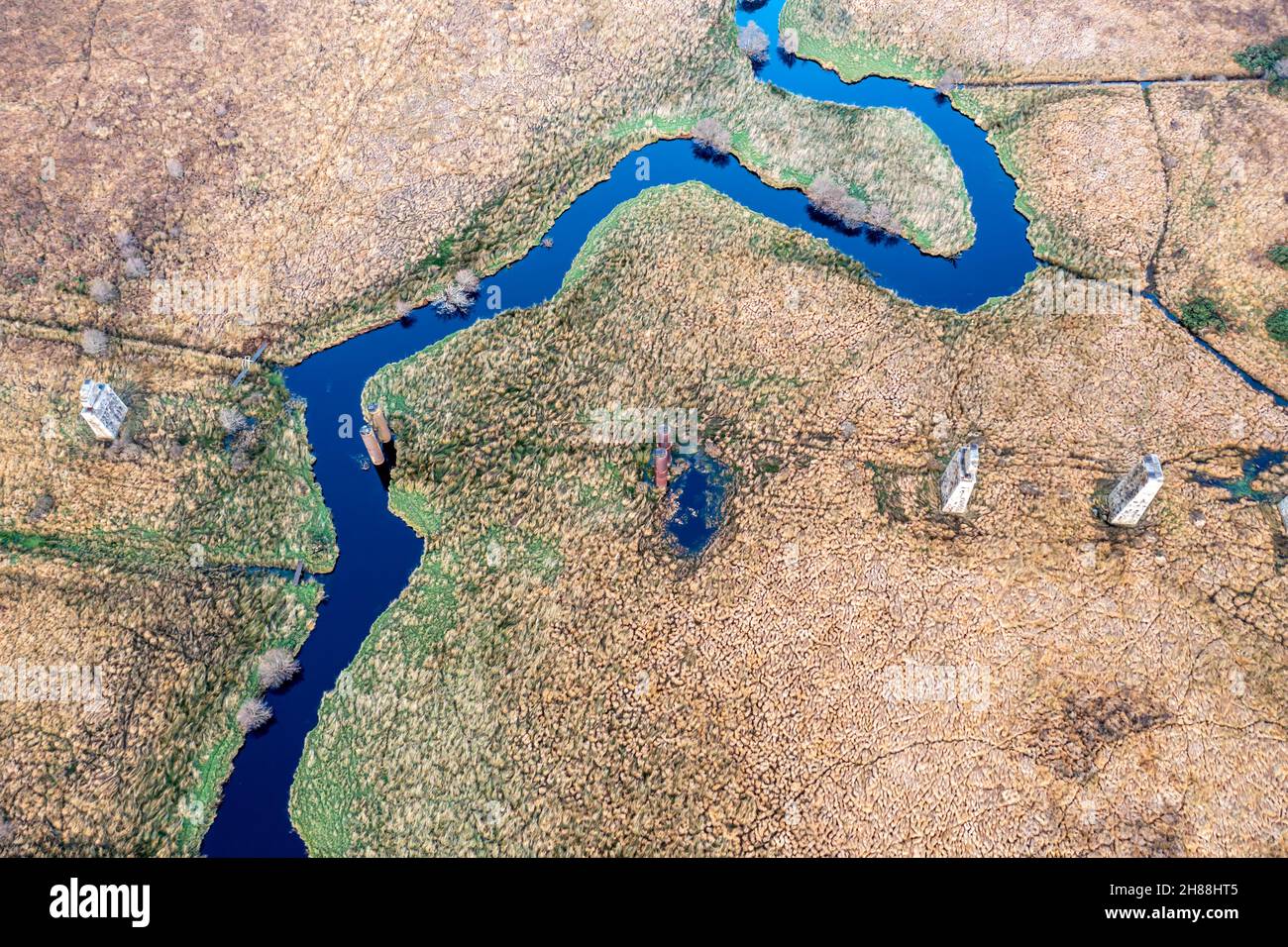 Aerial view of the Owencarrow Railway Viaduct by Creeslough in County ...