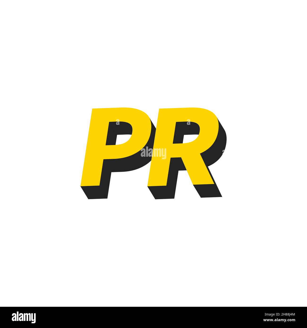 PR logo. Public Relations 3D icon. Minimal abstract vector business ...