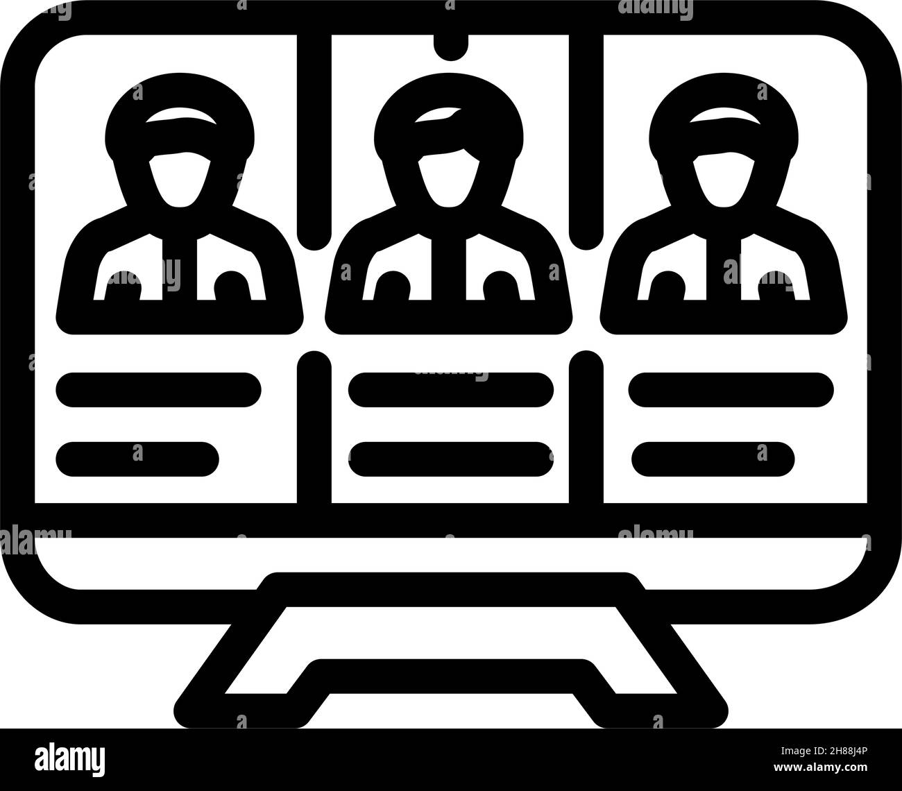 online conference business manager and client line icon vector ...