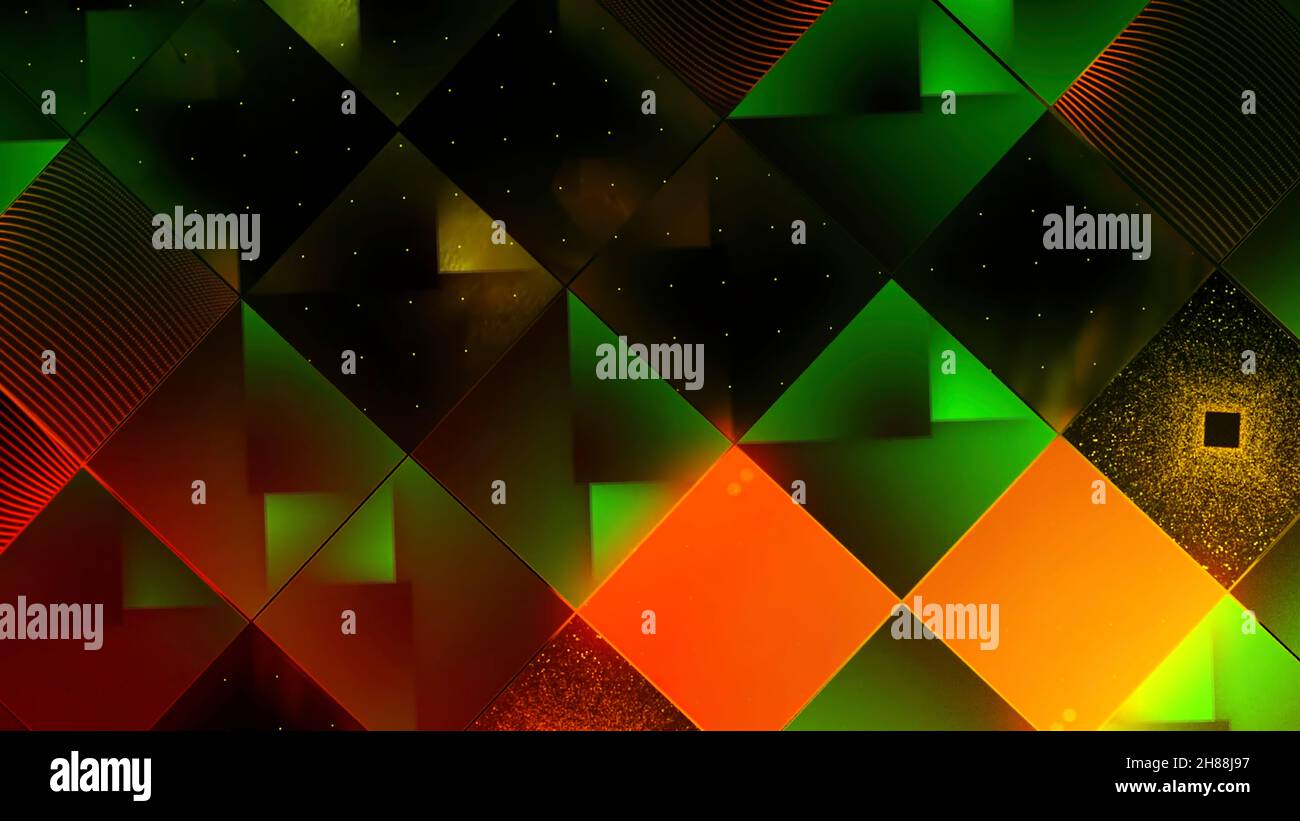 Abstract background with colorful mosaic with changing flat shapes, seamless loop. Motion ...