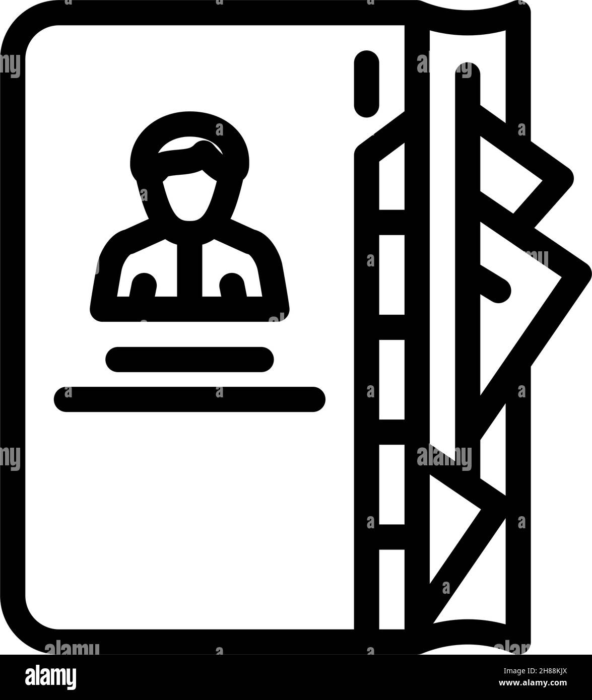 contacts notebook of business manager line icon vector illustration ...