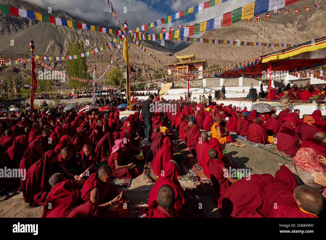 Disket, Nubra Valley.India.13 July 2017. His Holiness the 14 Dalai Lama ...