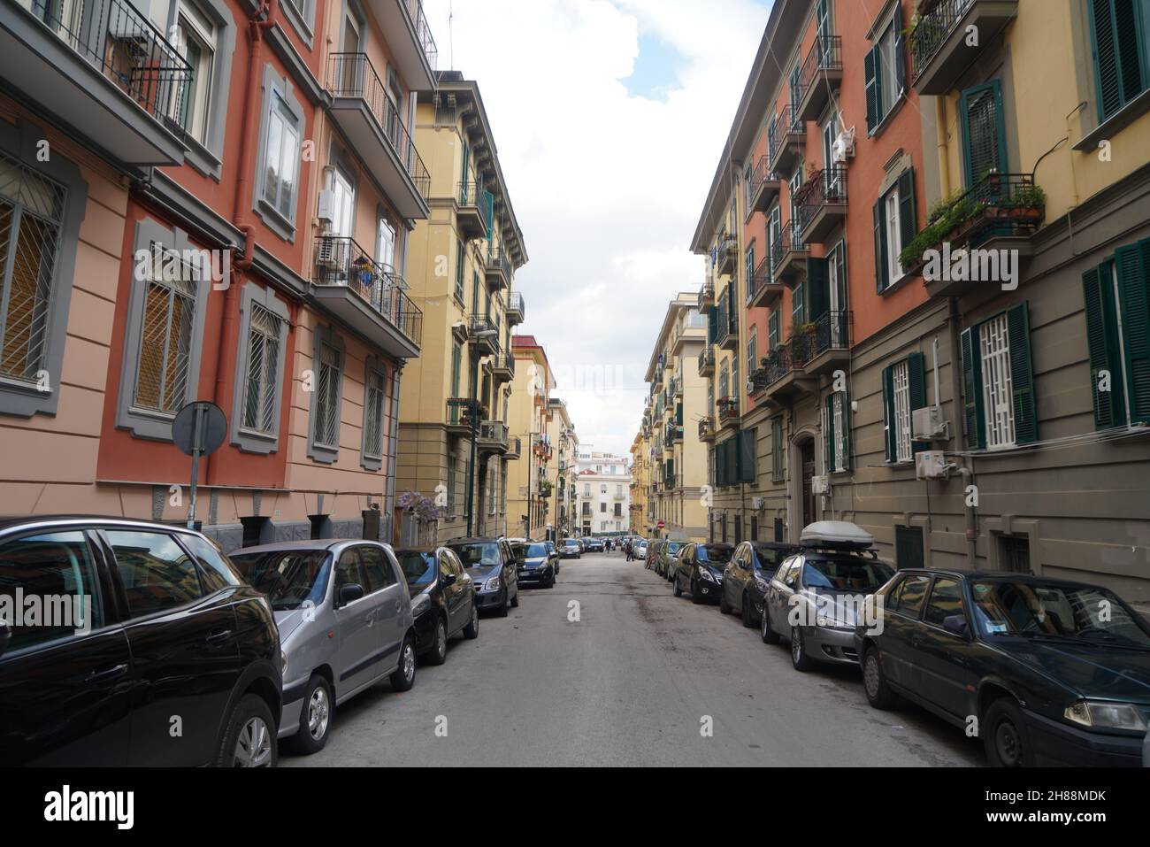 empty classic street in Naples Stock Photo - Alamy