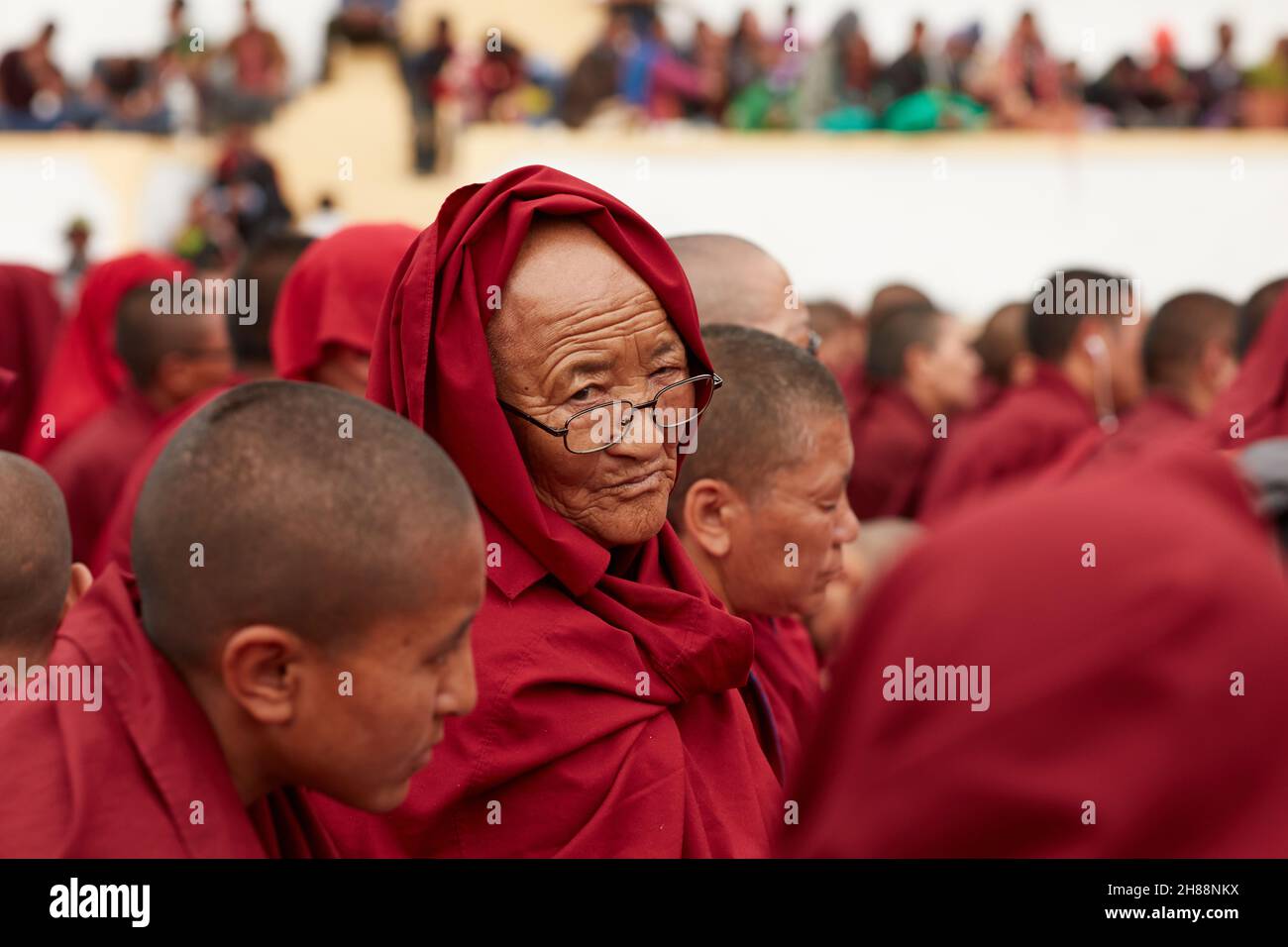 Disket, Nubra Valley.India.13 July 2017. His Holiness the 14 Dalai Lama ...