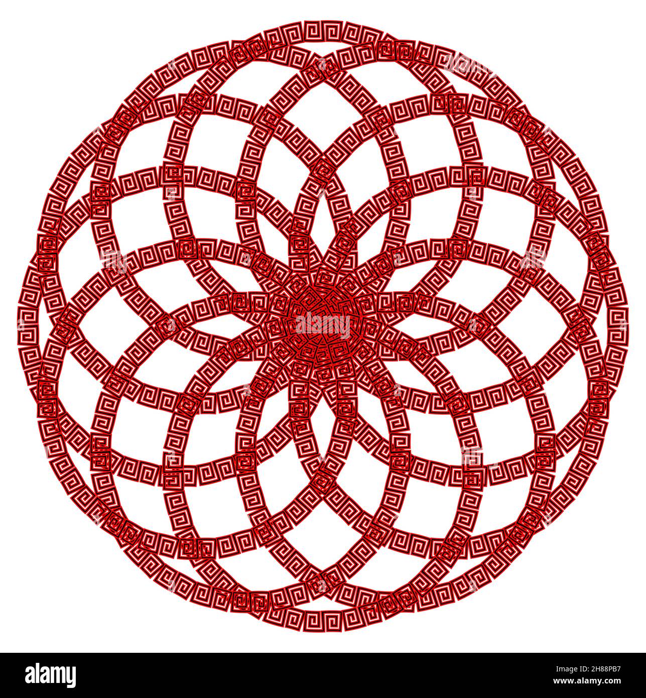 A circular style knot pattern in a semi celtic style set on white Stock ...