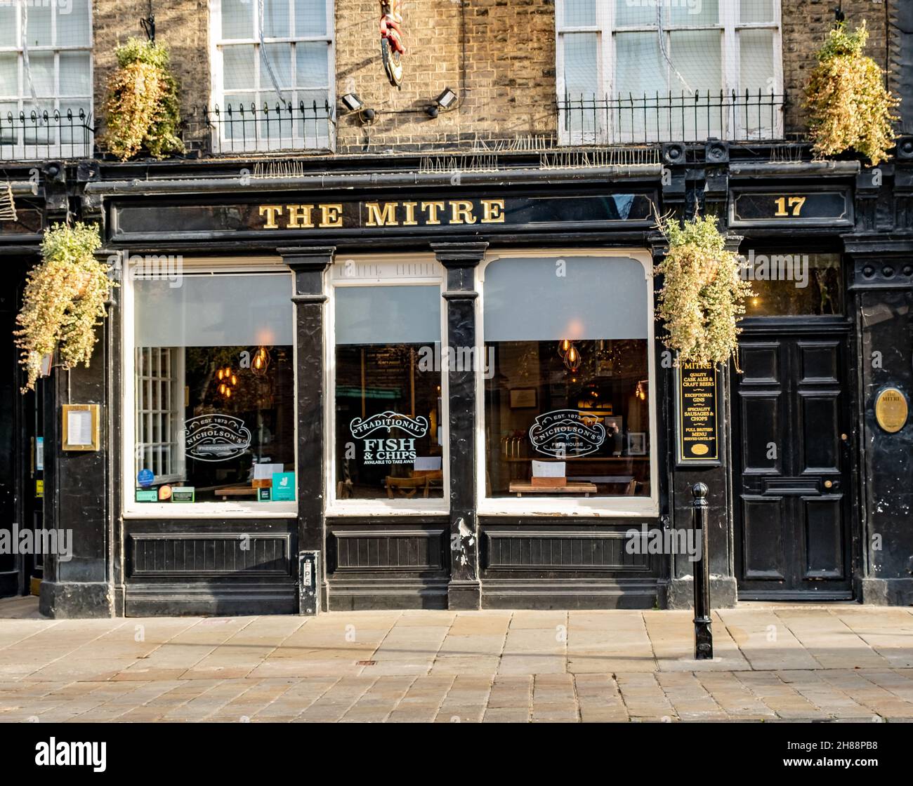 Cambridge, UK – November 18 2021. The exterior of the Mitre, a ...