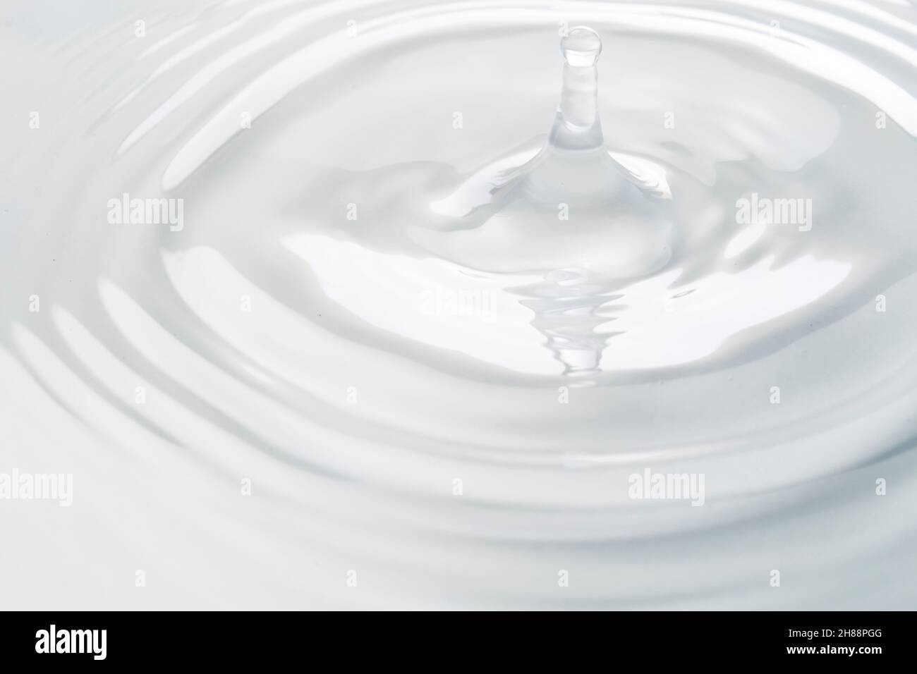 Water drop falling into water making a perfect droplet splash Stock ...
