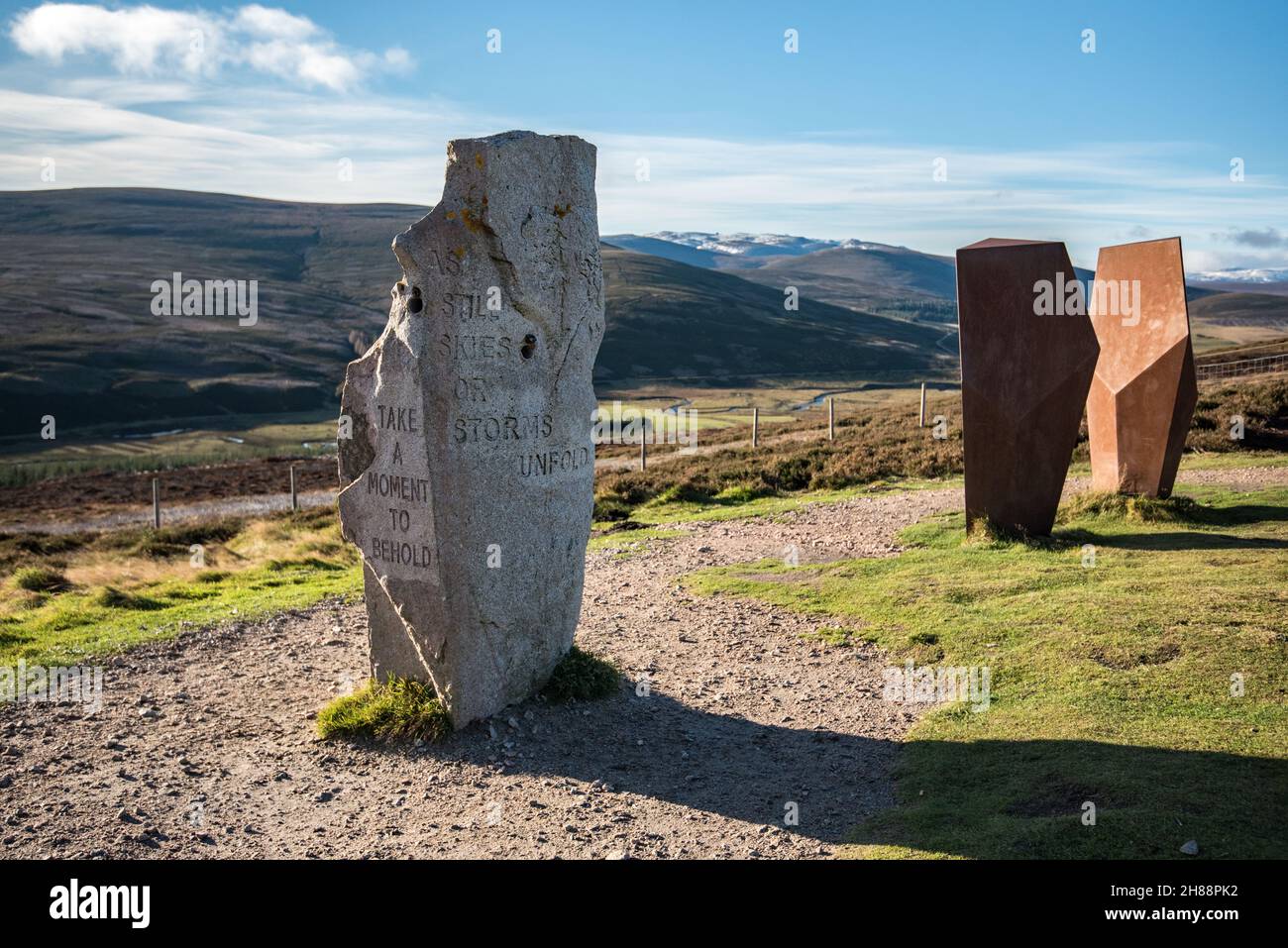 'A Moment in Time'art installation at Lecht looking towards Corgarff ...
