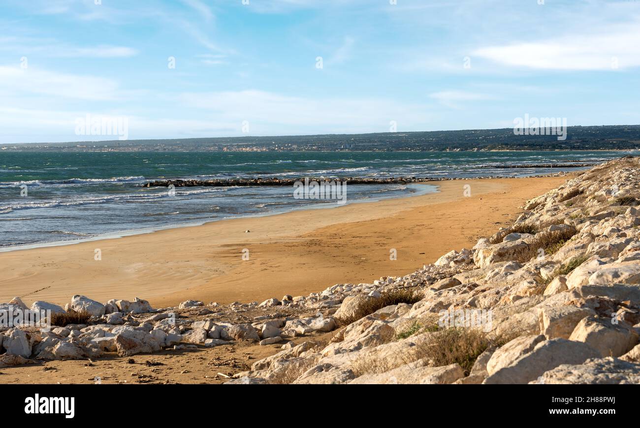 Coastline and beaches of southern Sicily in the province of Ragusa ...