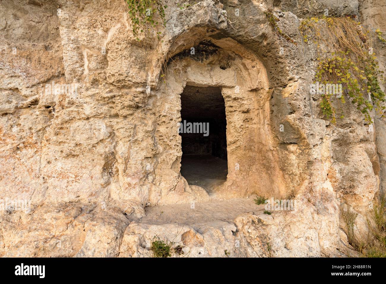 Artificial cave (grotta del Ninfeo - cave of the Nymphaeum). Greek ...