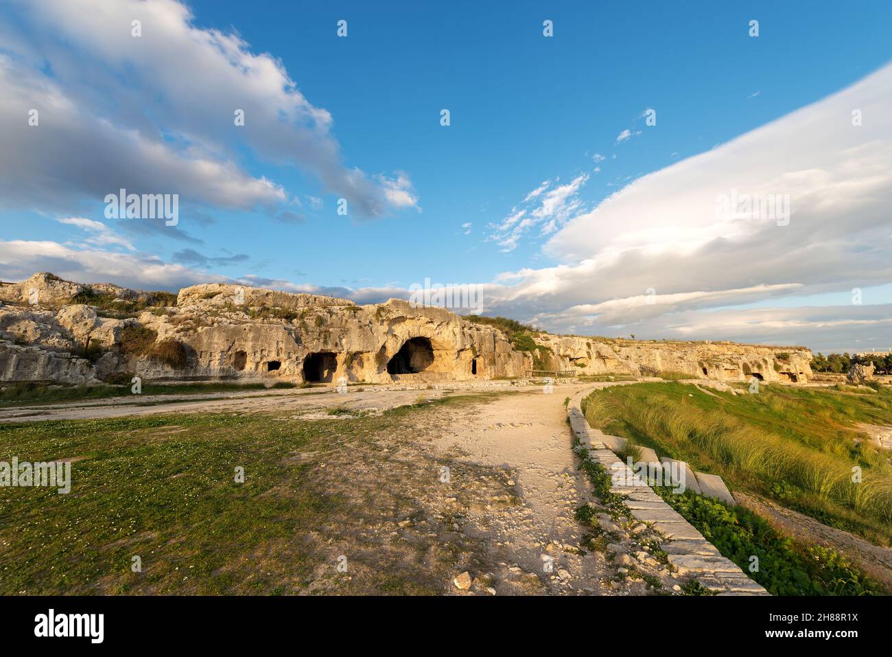 Artificial caves (grotta del Ninfeo - cave of the Nymphaeum). Greek ...