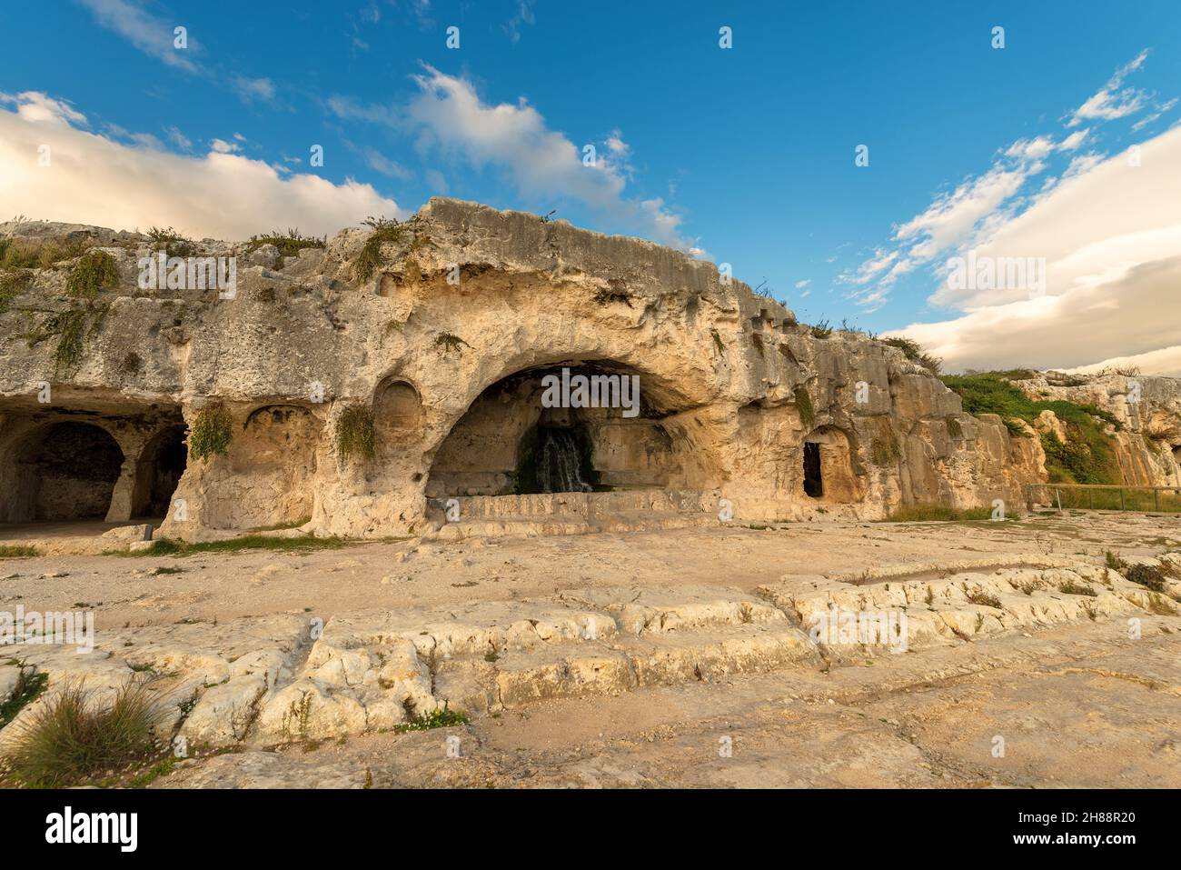 Artificial caves (grotta del Ninfeo - cave of the Nymphaeum). Greek ...