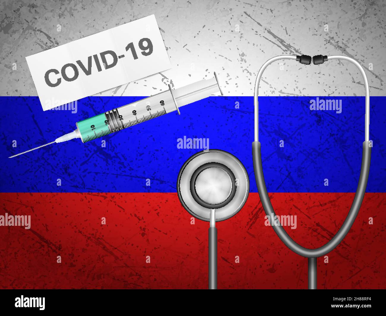Russia flag stethoscope Stock Vector Images - Alamy