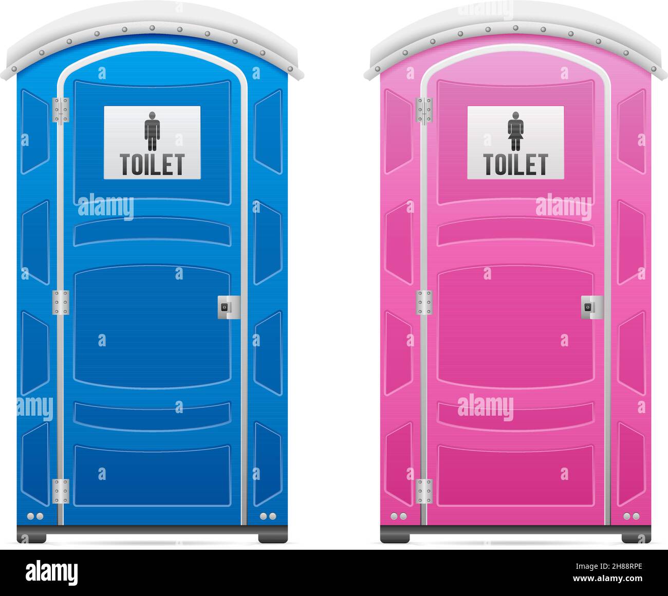 Portable restroom set on a white background. Vector illustration Stock ...
