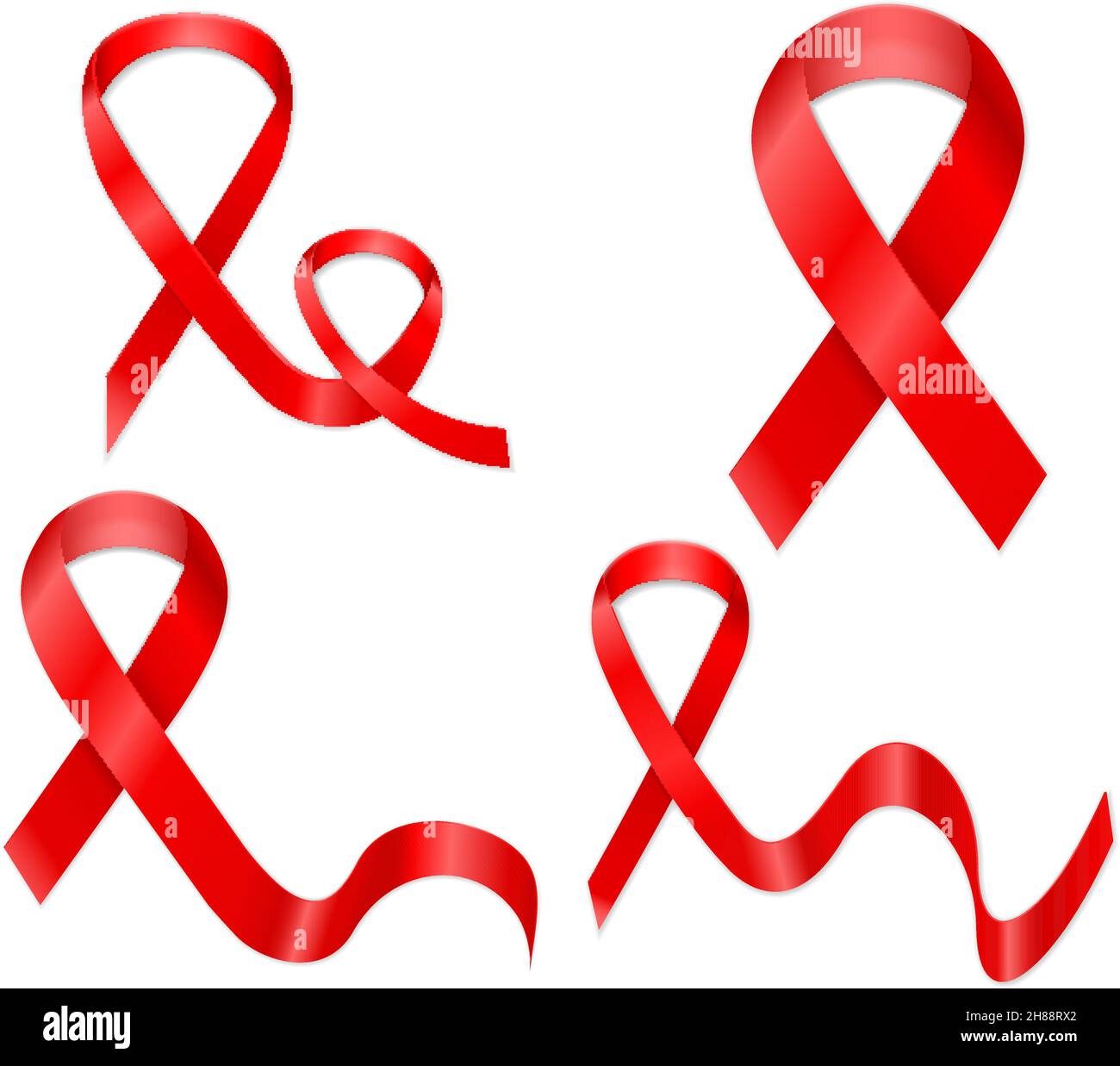 Aids ribbon set on a white background. Vector illustration Stock Vector ...