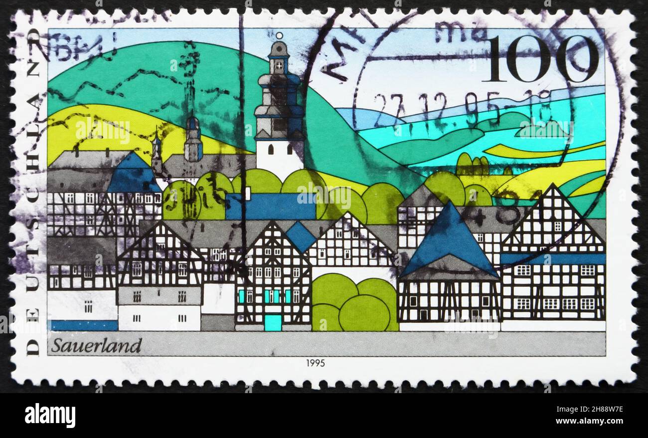 GERMANY - CIRCA 1995: a stamp printed in the Germany shows Sauerland ...