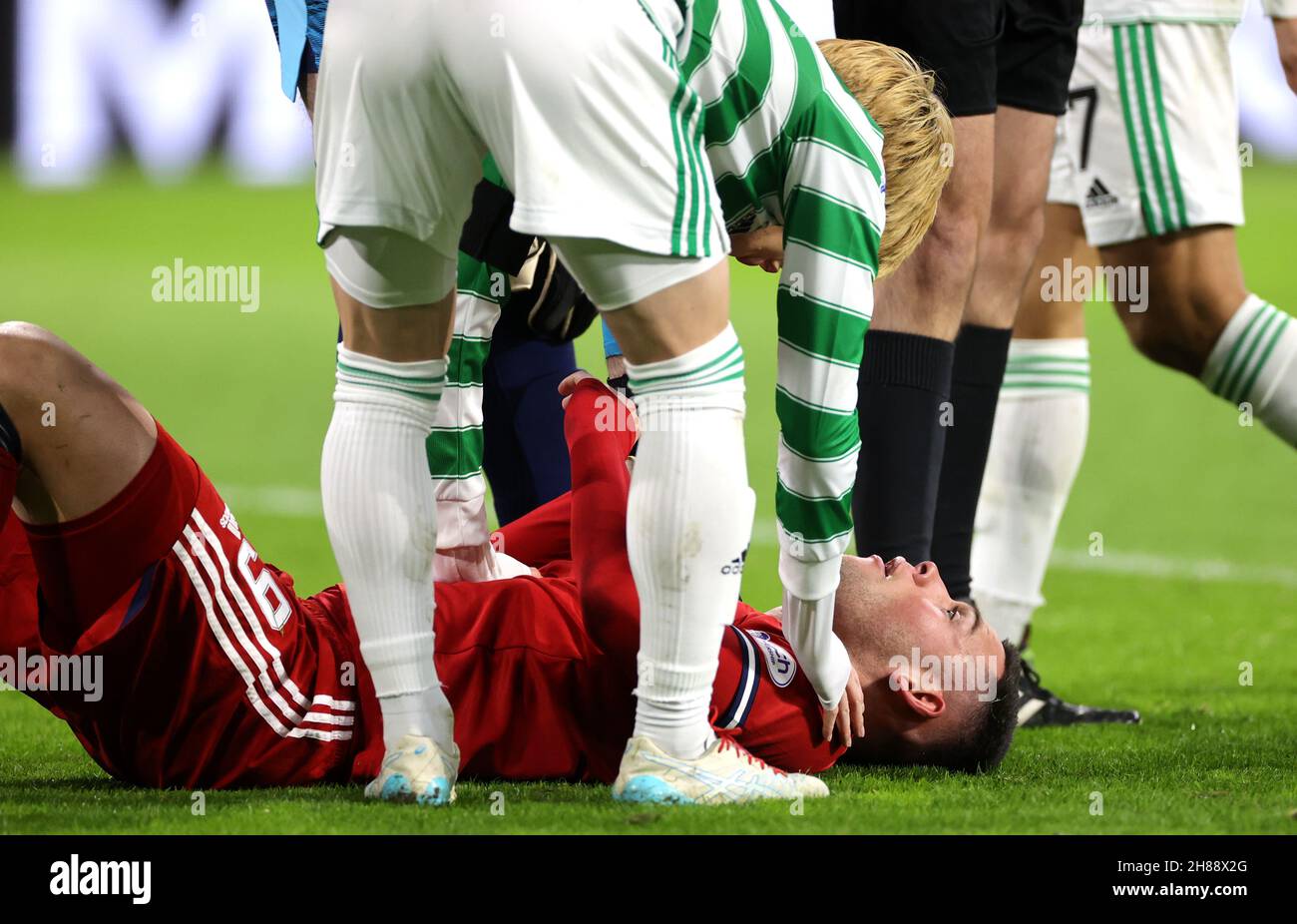 Aberdeen's Christian Ramirez reacts on the floor during the cinch ...