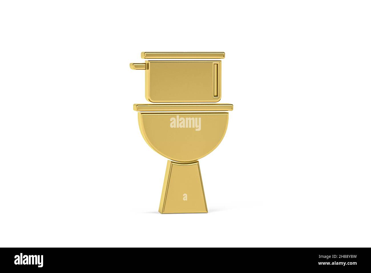 Golden 3d toilet icon isolated on white background - 3d render Stock ...