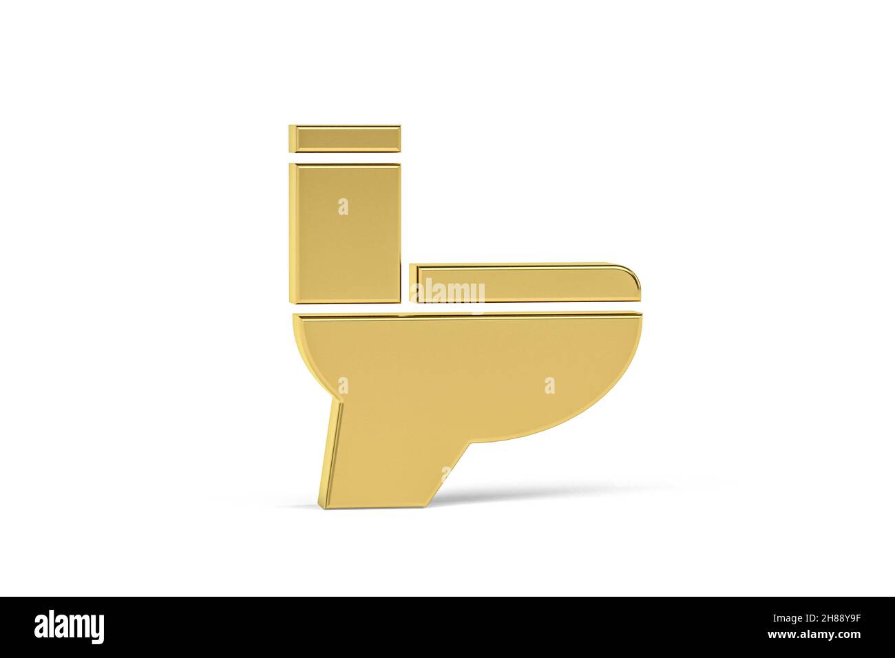 Golden 3d toilet icon isolated on white background - 3d render Stock ...