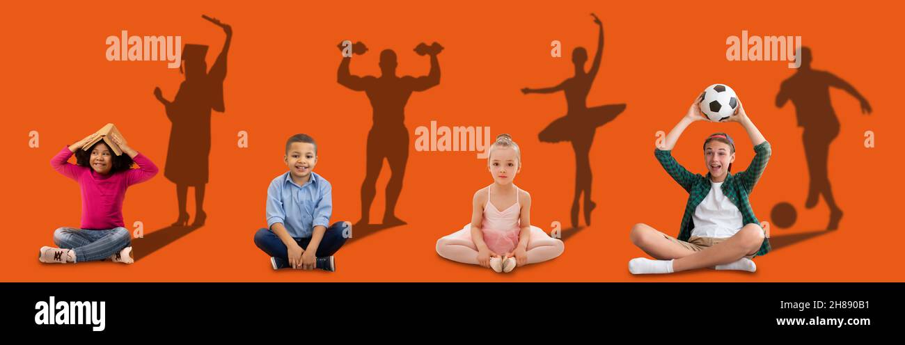 Conceptual image of kids dreaming about their future Stock Photo - Alamy