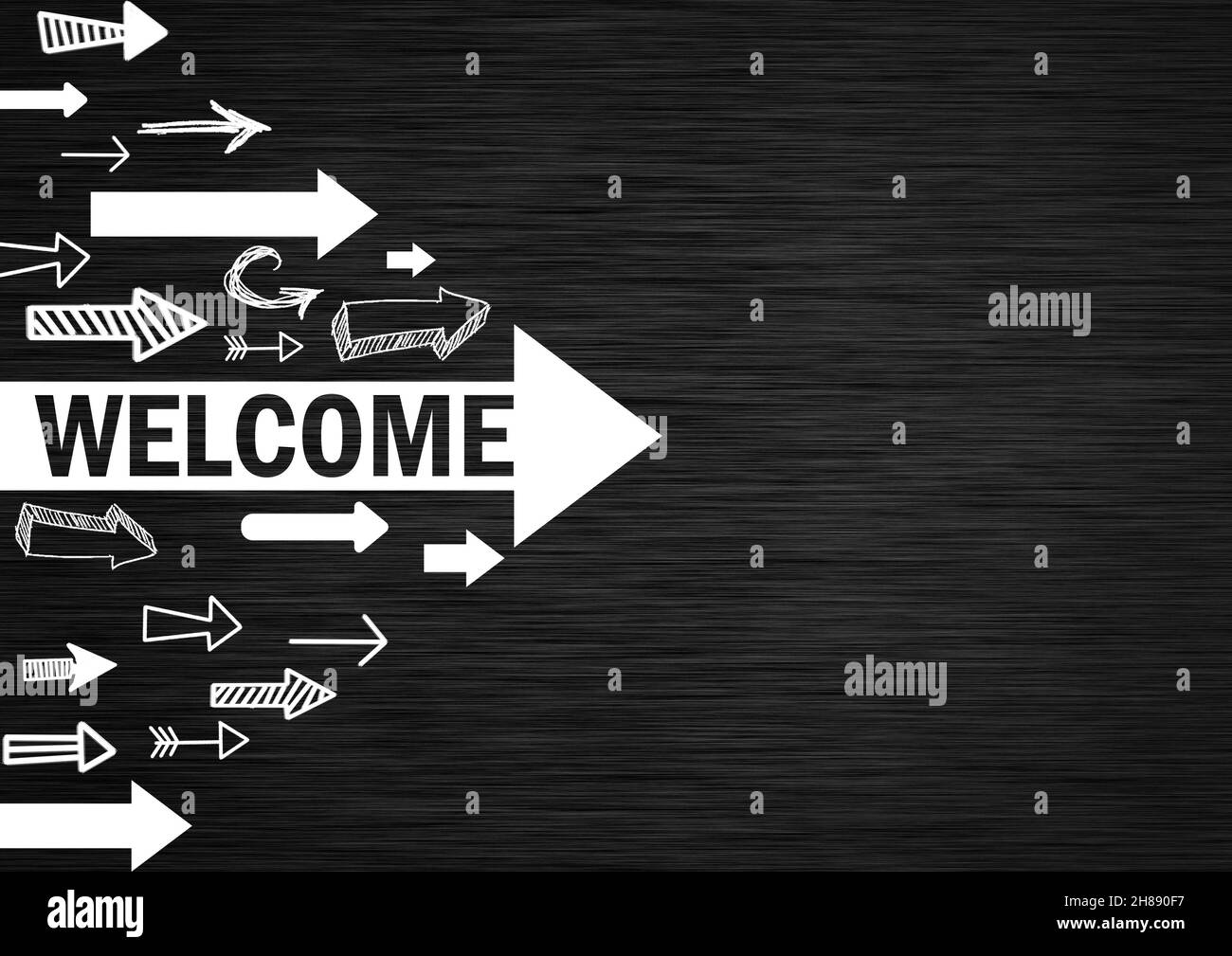 Welcome message Black and White Stock Photos & Images - Alamy