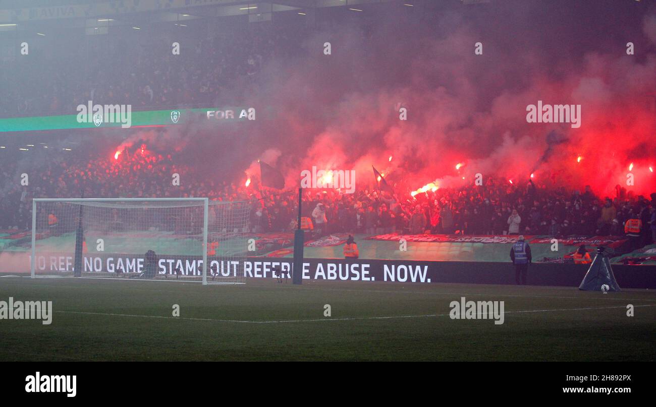 Stadium view football flares soccer hi-res stock photography and images ...