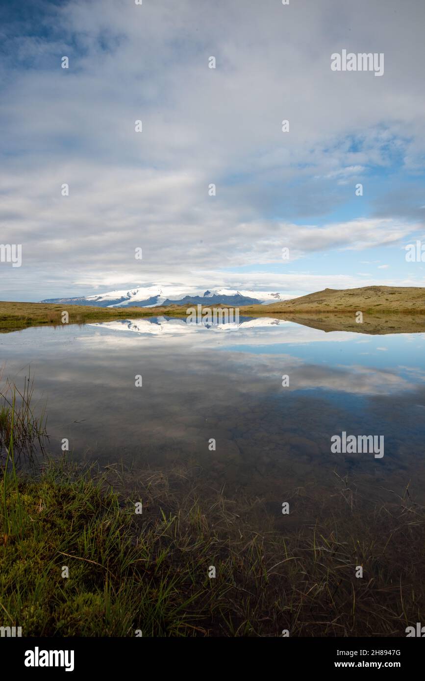 Icelandic landscape with lake Stock Photo - Alamy