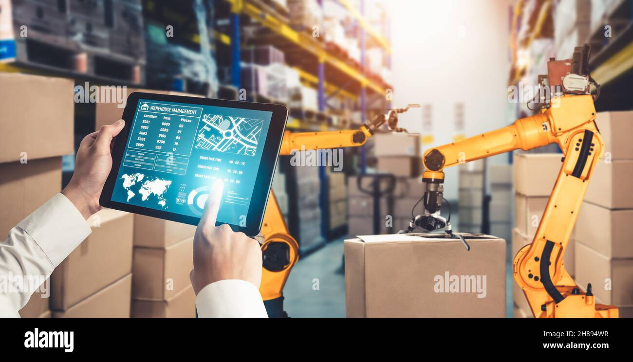 Smart robot arm systems for innovative warehouse and factory digital ...