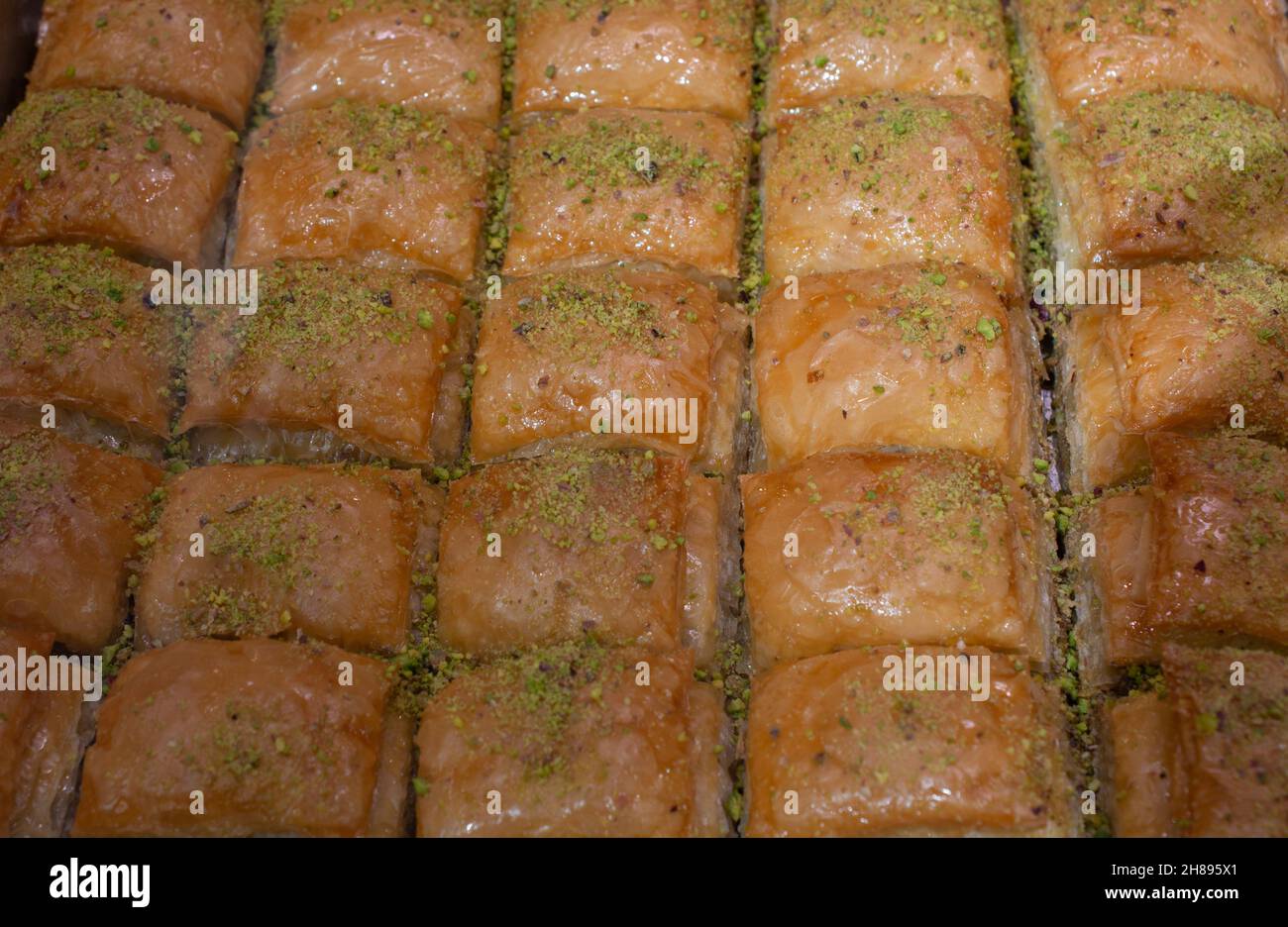 Traditional turkish dessert baklava. Desserts concept Stock Photo - Alamy