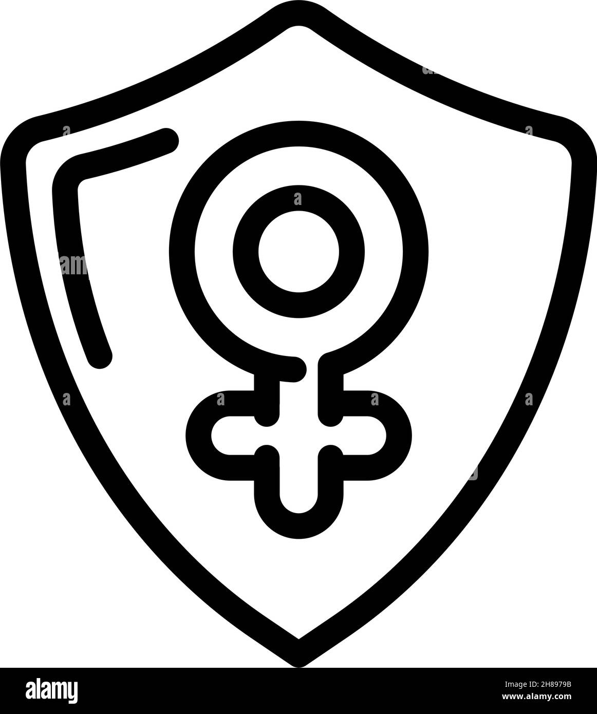 protecting women line icon vector illustration Stock Vector Image & Art ...
