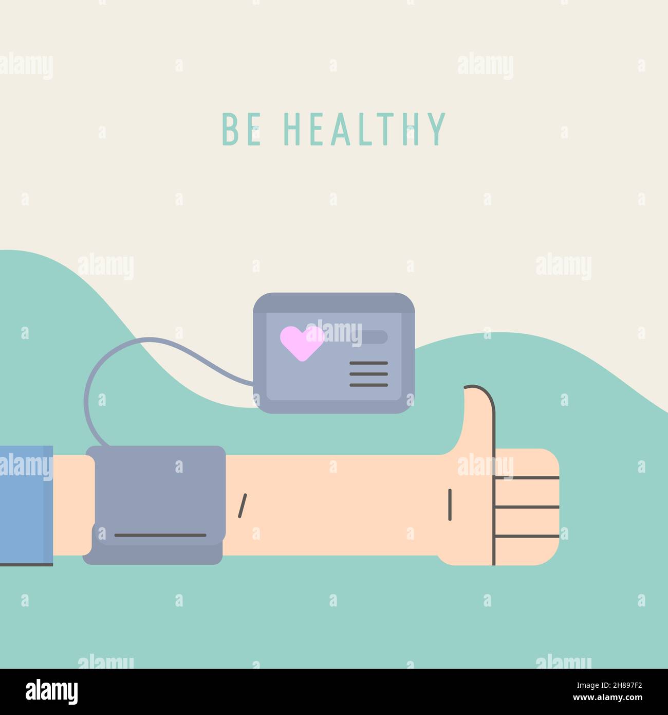 Illustration of hand measure pressure Stock Vector Image & Art - Alamy
