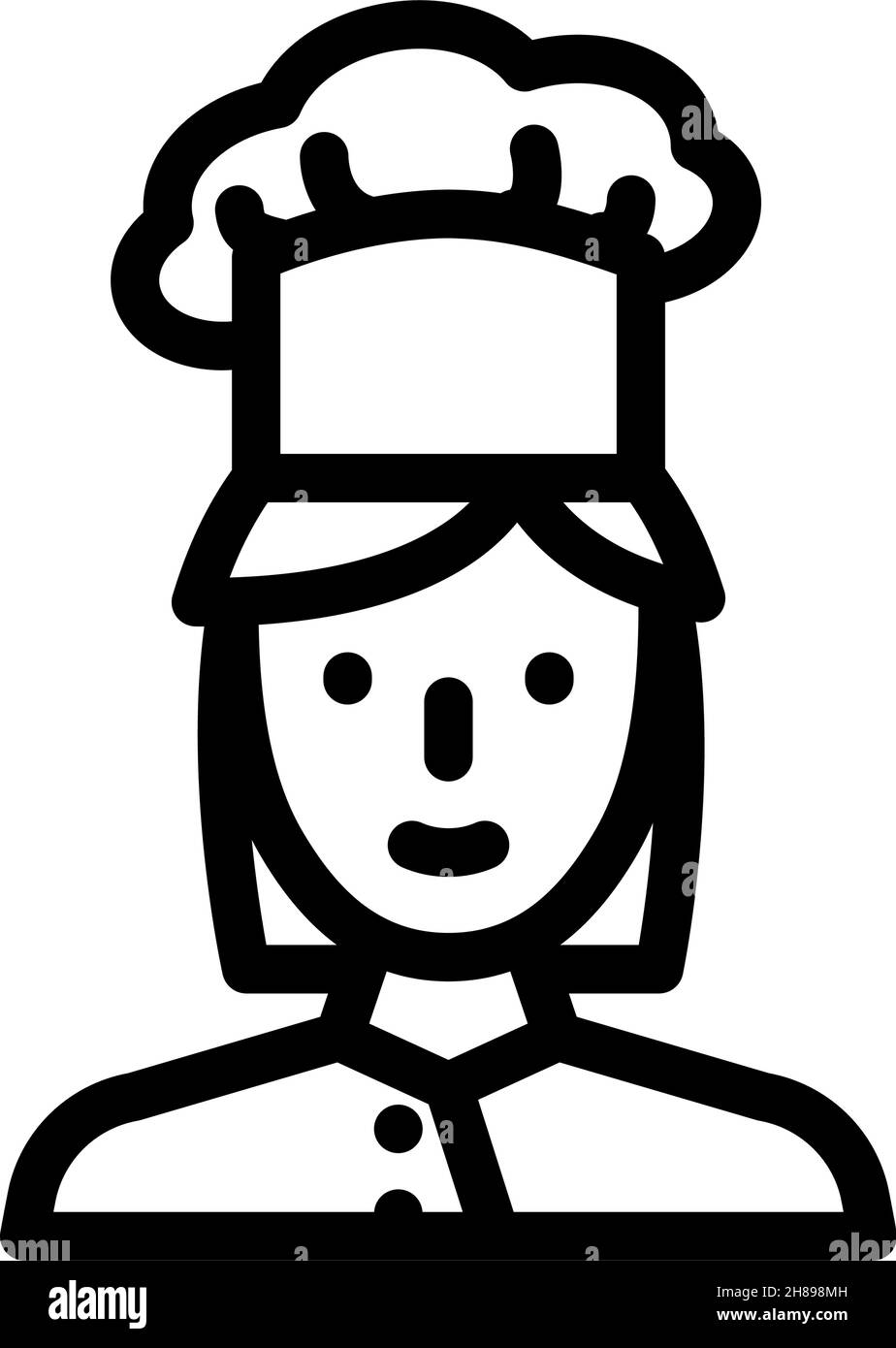 cook chef woman line icon vector illustration Stock Vector Image & Art ...