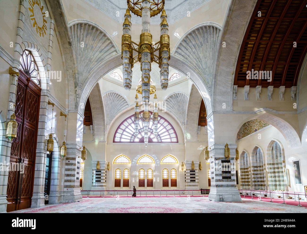 December 4, 2016, Muscat, Oman: Prayer hall of Mosque Muhammad al-Amin ...