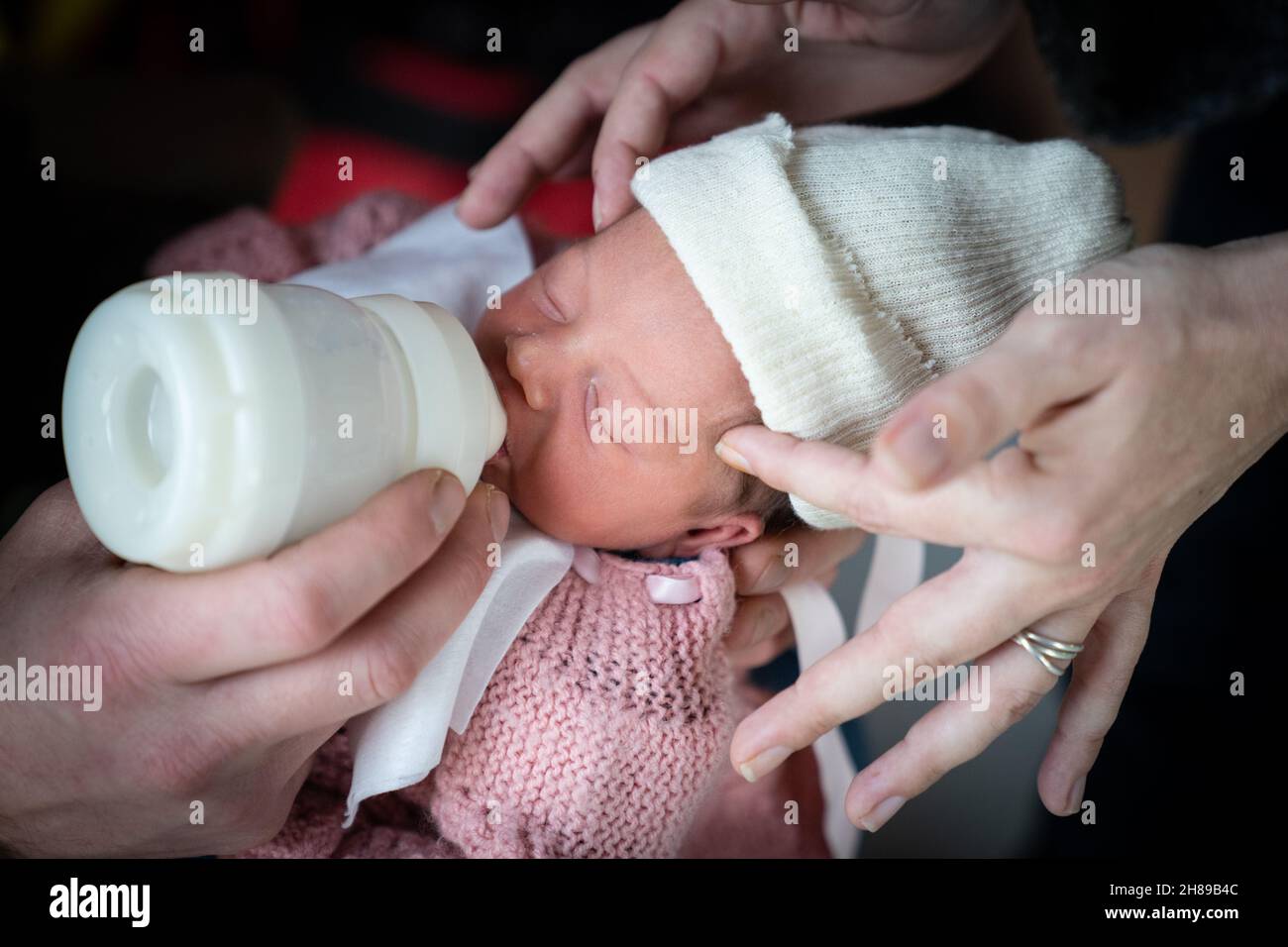 Woman with plastic milk bottle hi-res stock photography and images - Alamy