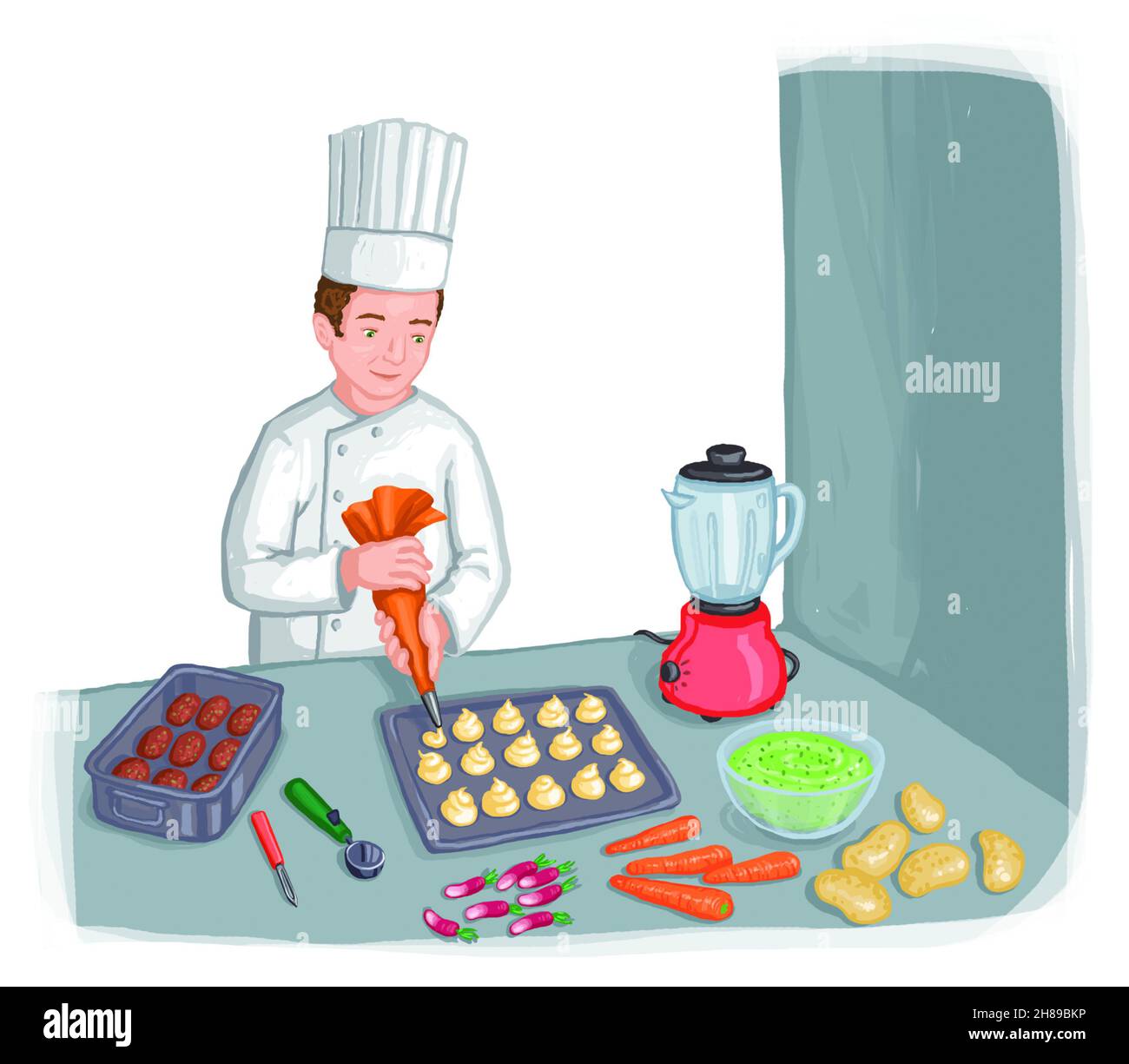 Cooking mixed dishes Stock Photo - Alamy