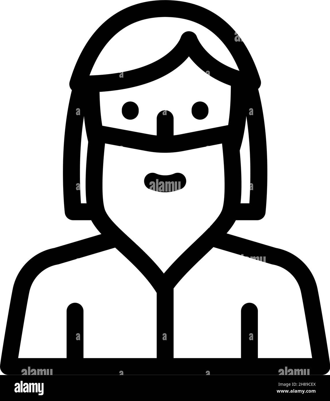 bearded madam line icon vector illustration Stock Vector Image & Art ...